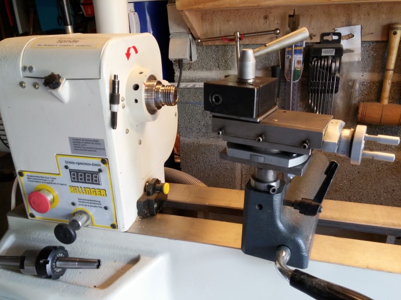 Metal lathe compound slide adapted for the wood lathe - HomemadeTools.net